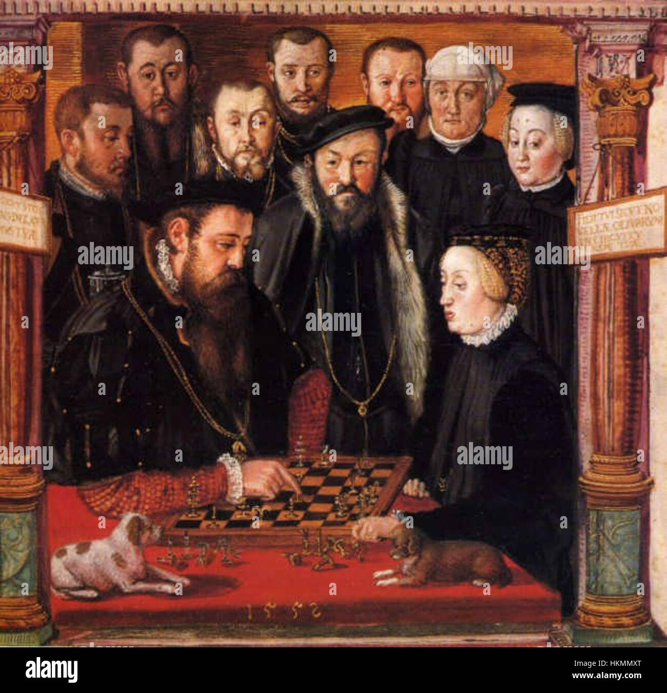 This painting depicts Albrecht and Anna engaged in a game of chess. The ...