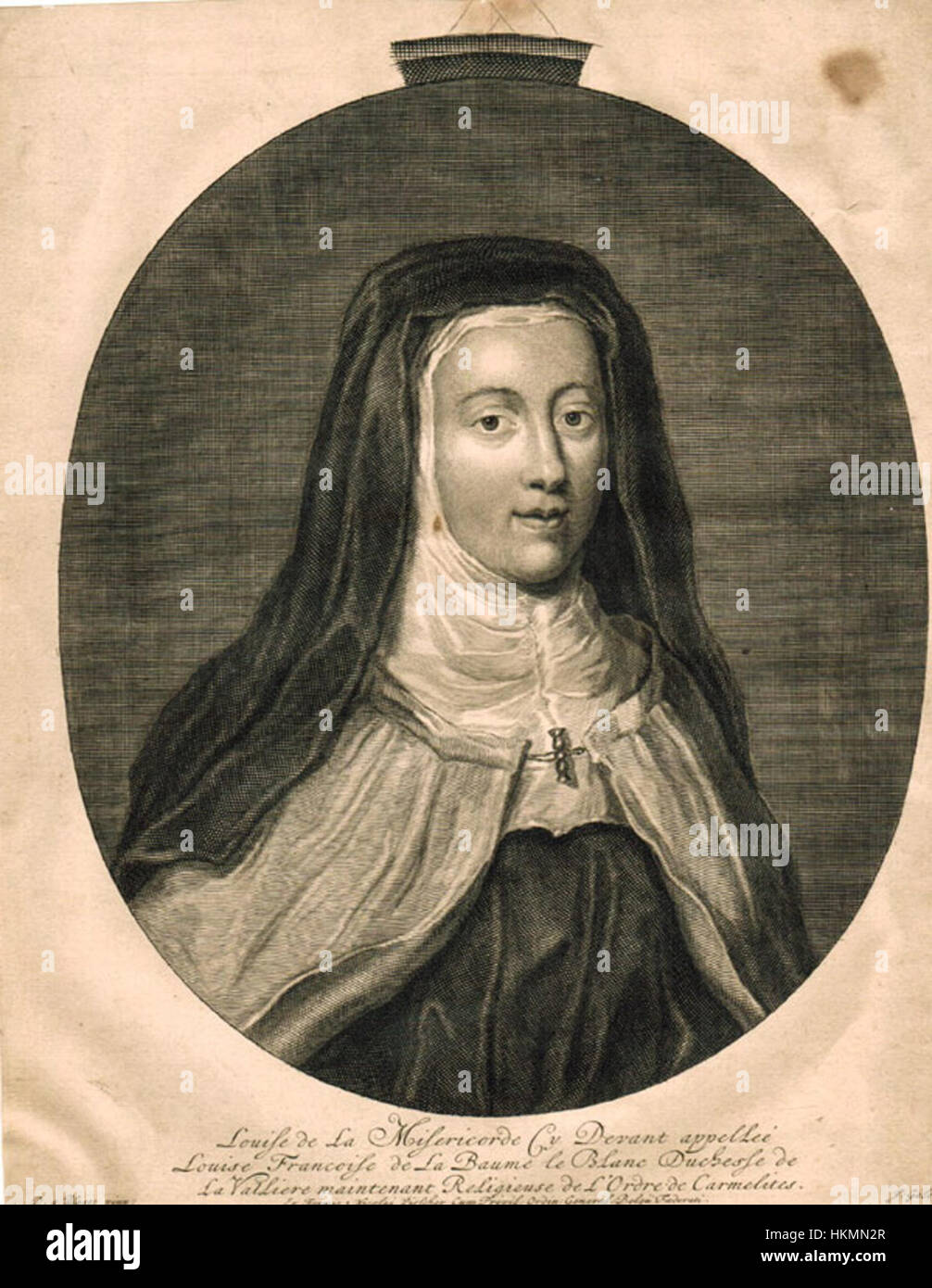 This painting depicts Louise-de-la-Misericorde de la Valliere, a French ...
