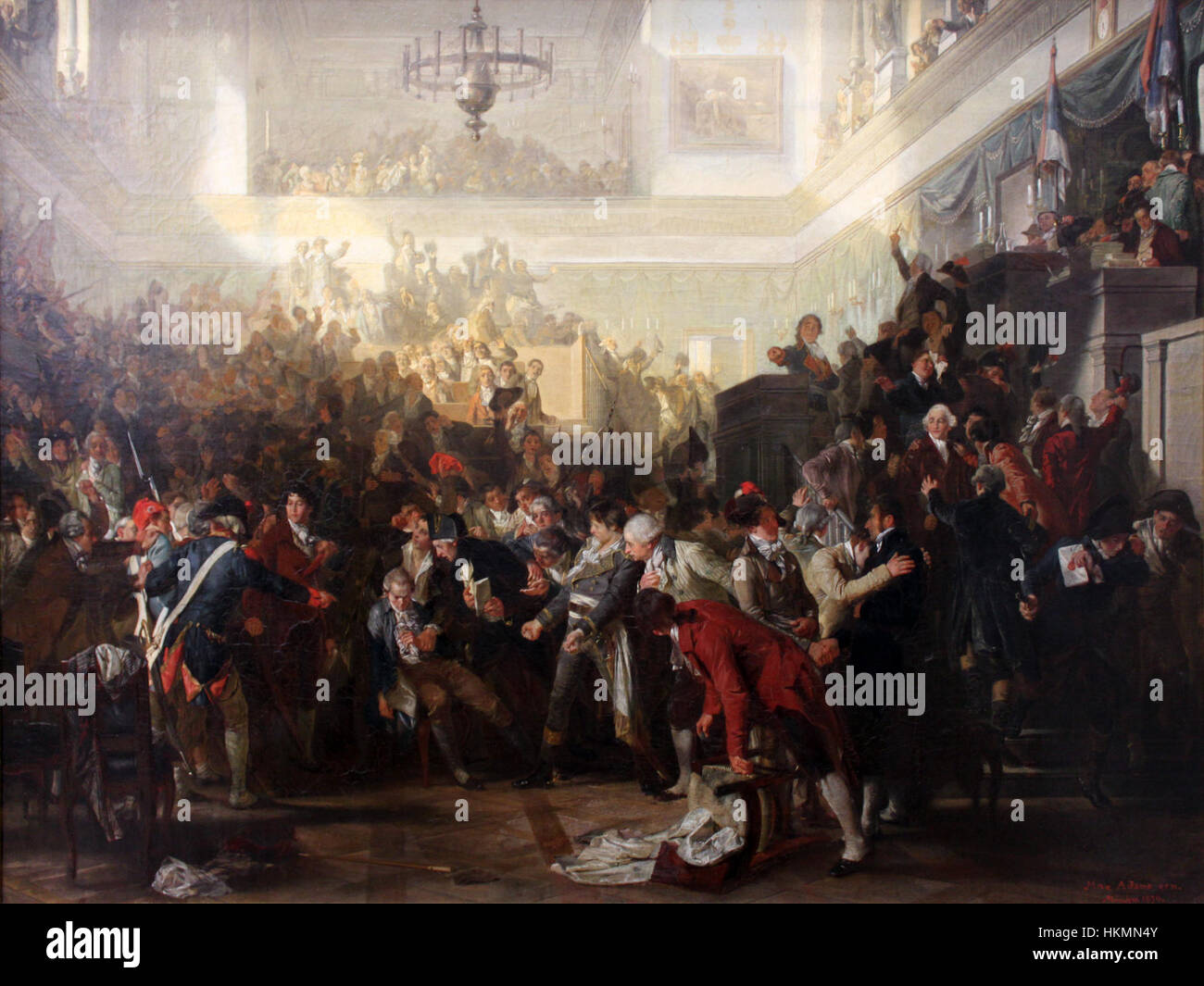 Max Adamo's 'Der Sturz des Robespierre' from 1870 depicts the fall of ...