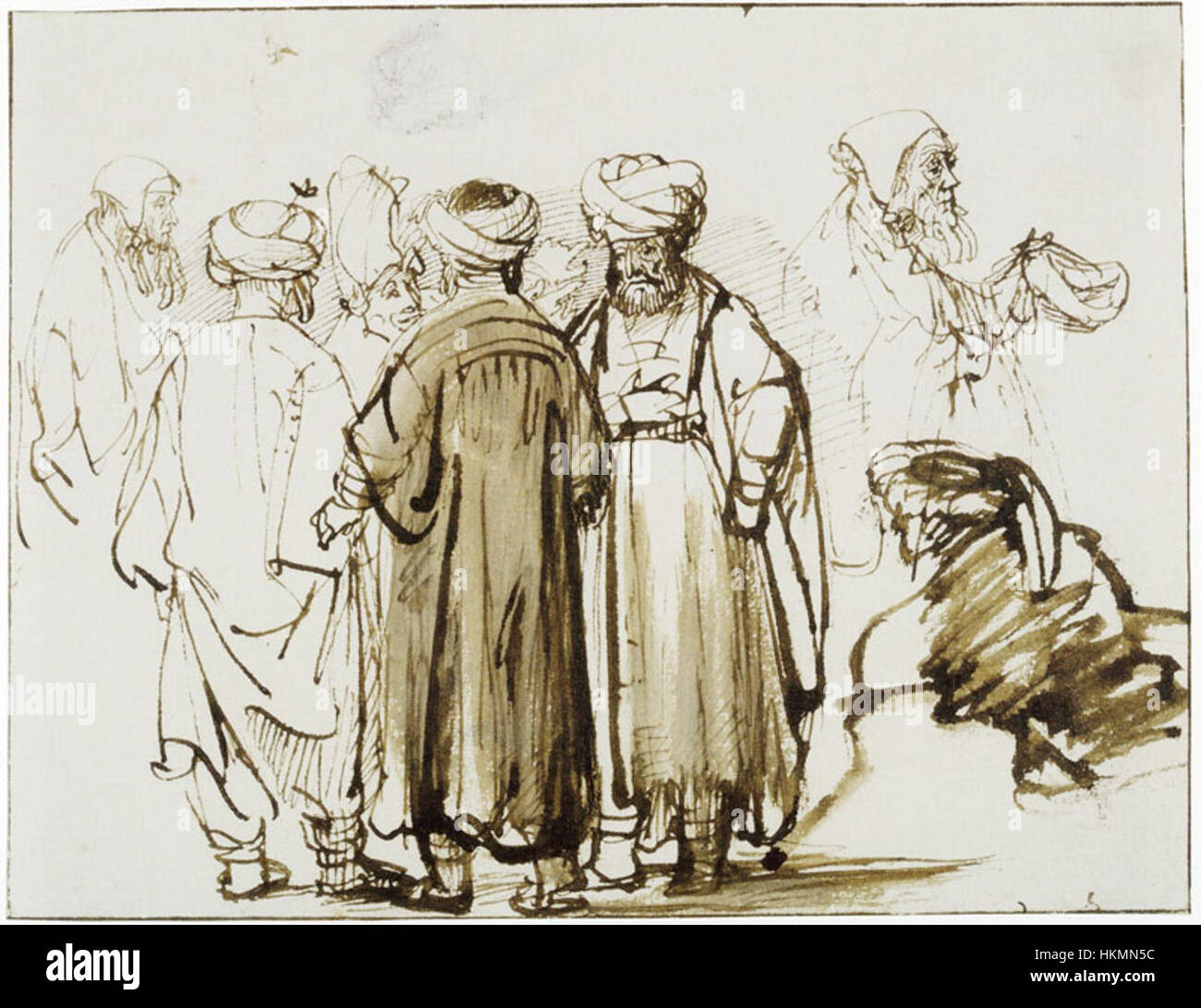 Rembrandt’s painting 'Men in Oriental Dress' captures the detailed ...