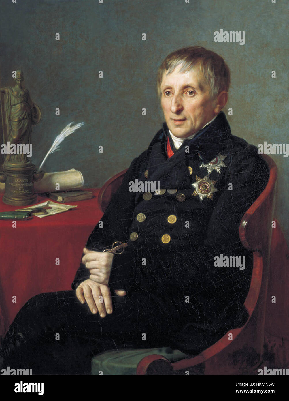 This portrait of A.N. Olenin, painted by Varnek, presents the Russian ...