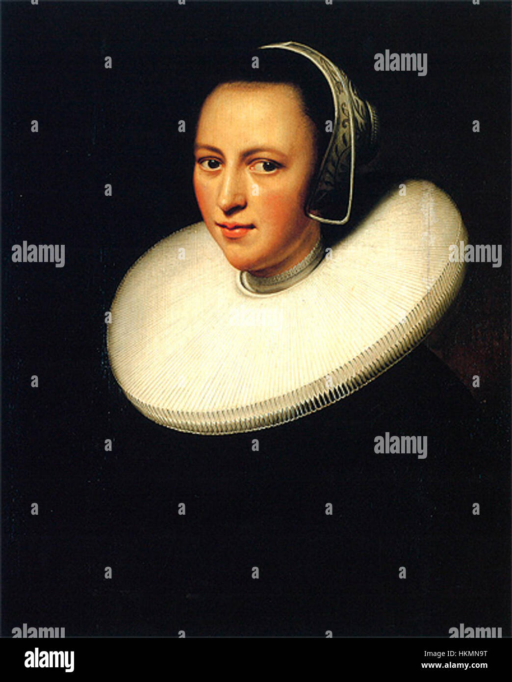 A Dutch portrait painting from the 17th century, depicting a woman in ...