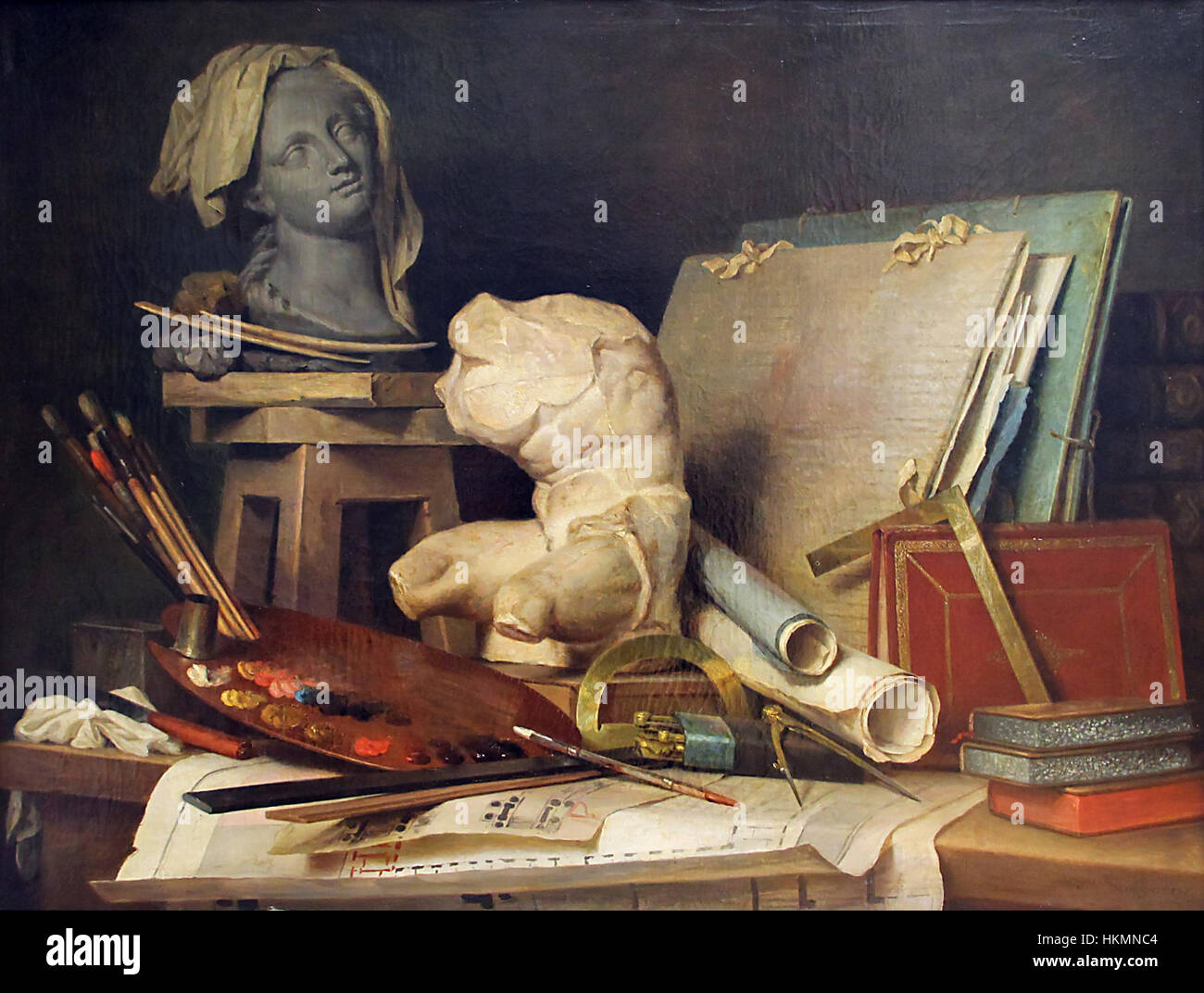 Anne Vallayer-Coster's work, 'Attributs de la peinture, de la sculpture ...