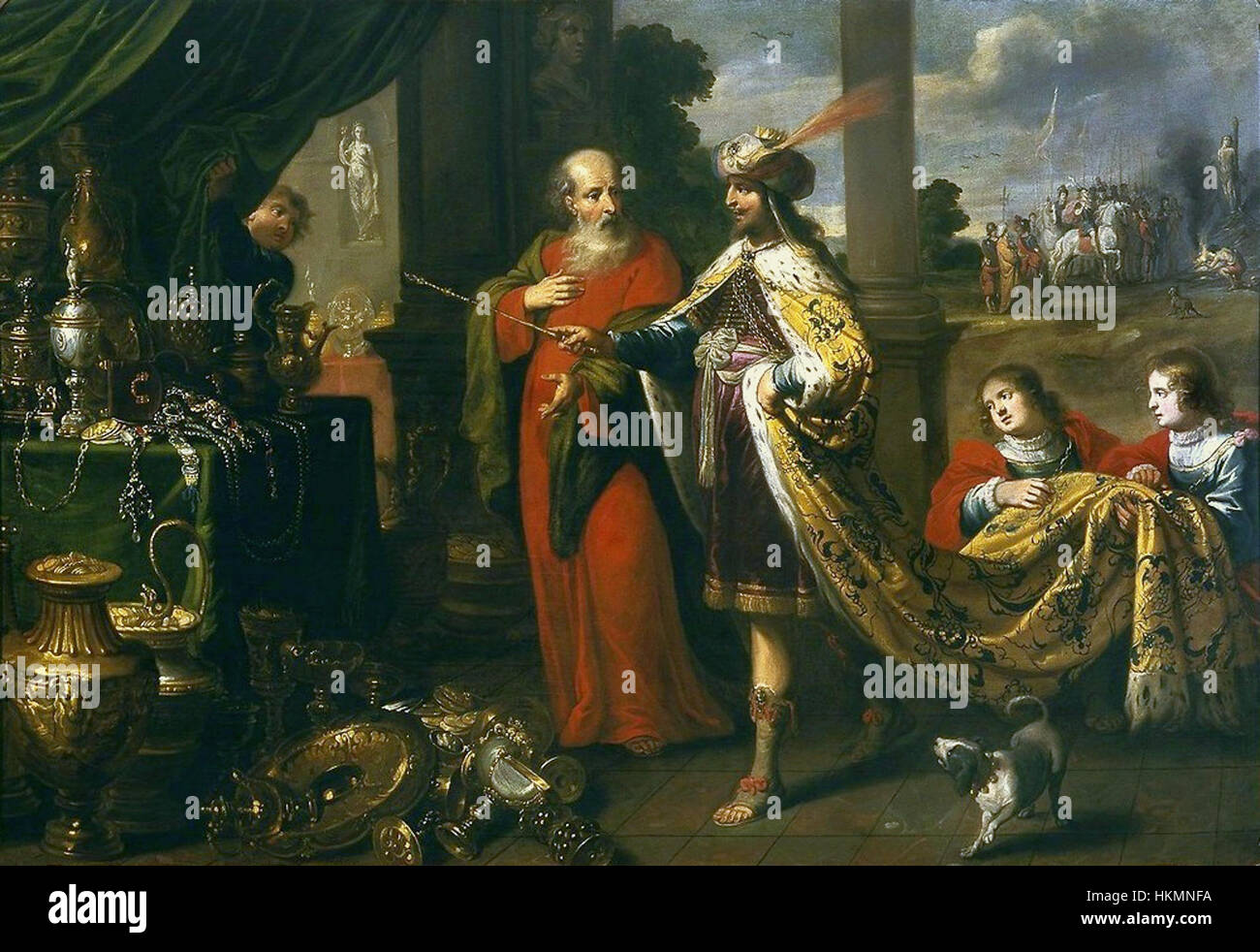A painting by Hoecke depicting the legendary King Croesus showing off ...