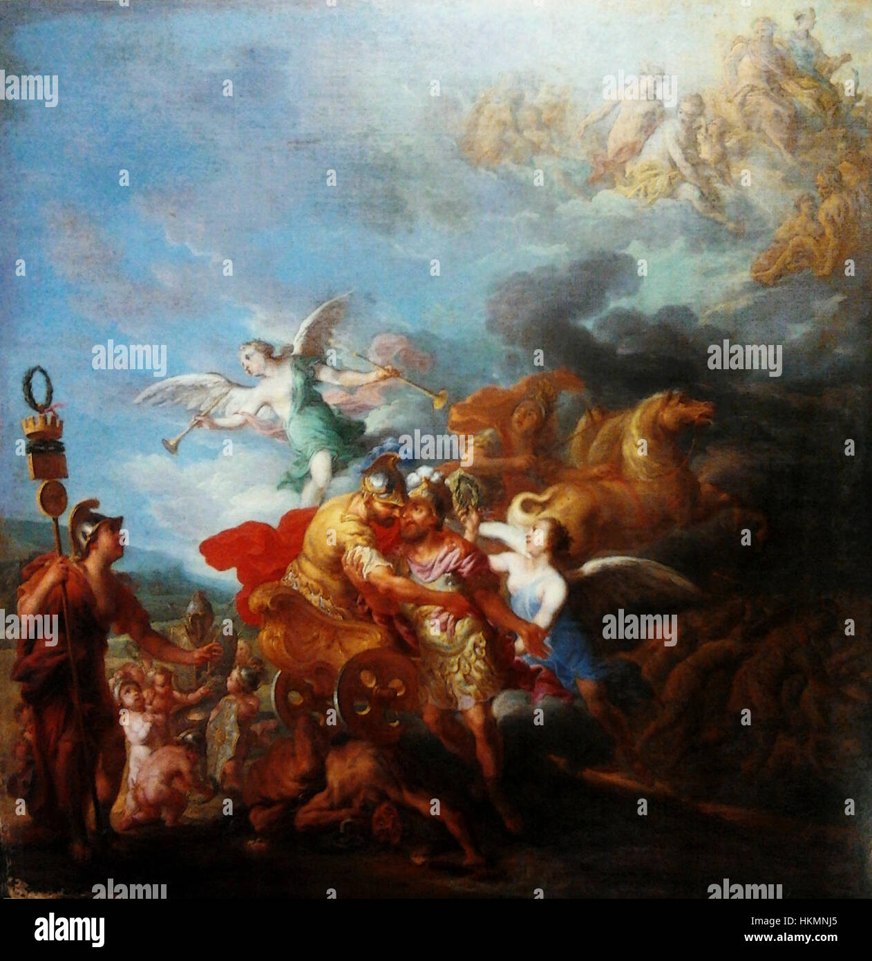 Nattier’s painting 'Romulus being taken up to Olympus' illustrates the ...