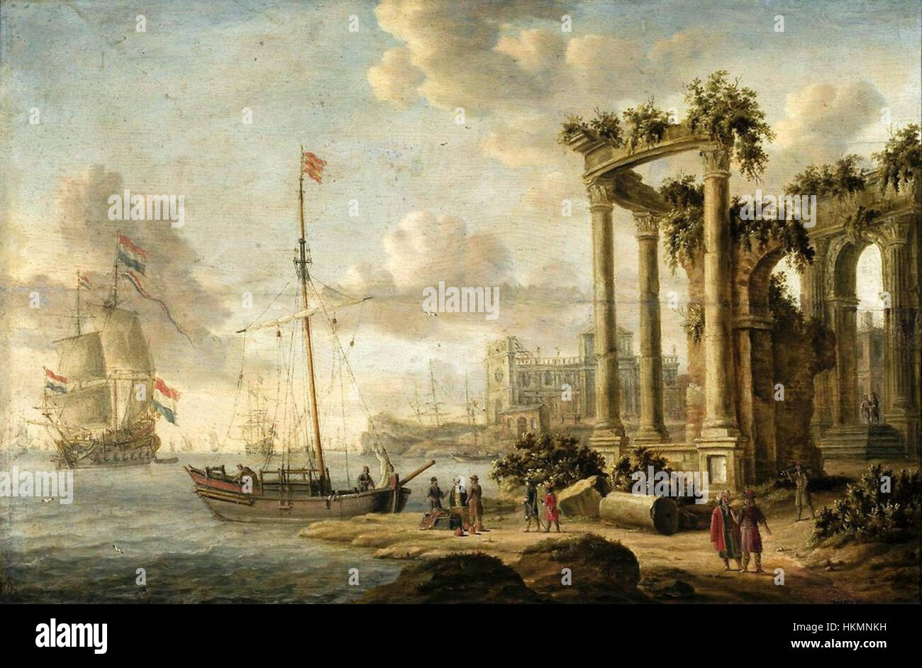 *A Port in the South* by Storck is a marine painting depicting a busy ...