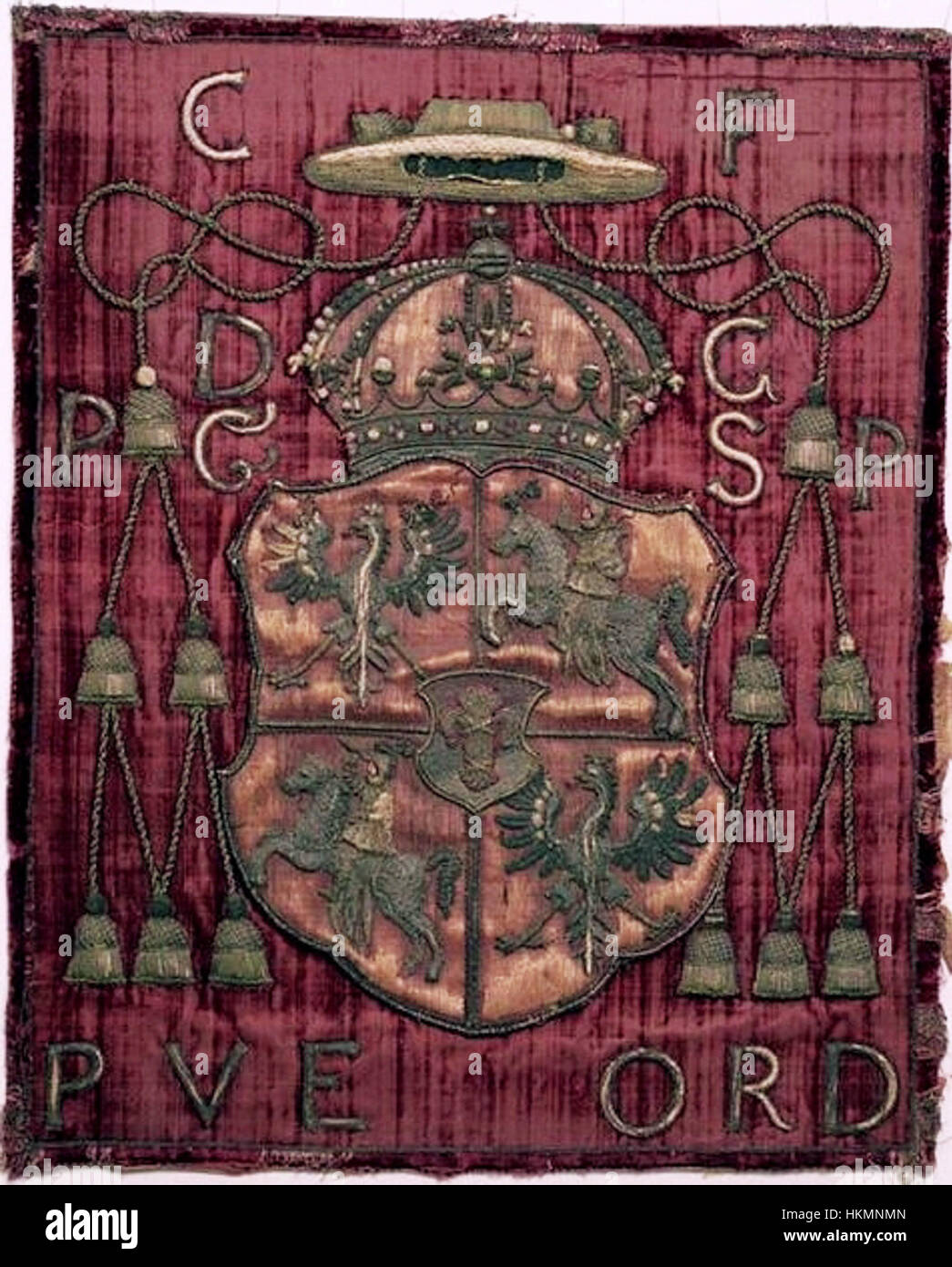 This antique piece of seat upholstery from Poland showcases the ...