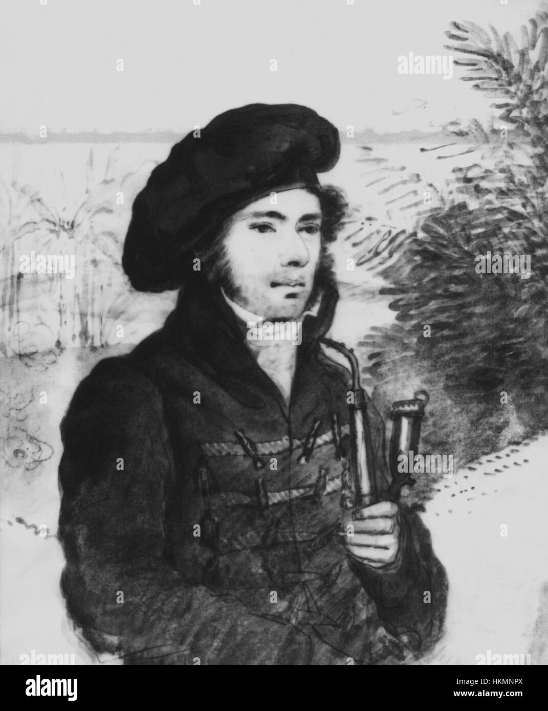 This drawing by Louis Choris depicts Adelbert von Chamisso during his ...