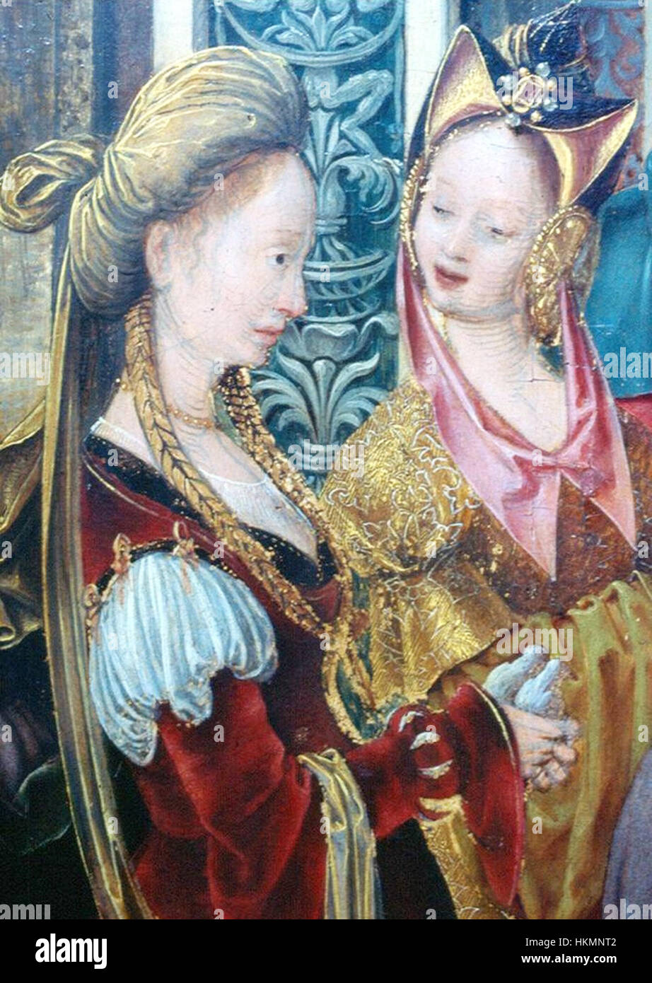 The 'Presentation in the Temple' detail by Cleve depicts a tender ...