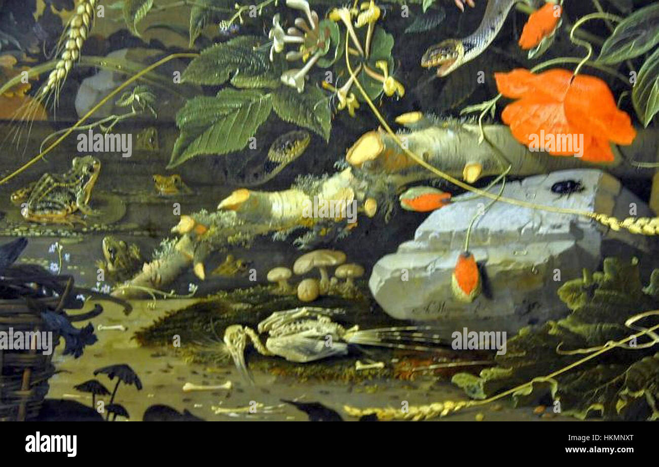 This detail from 'Mignon Vanitas' features the symbolic representation ...