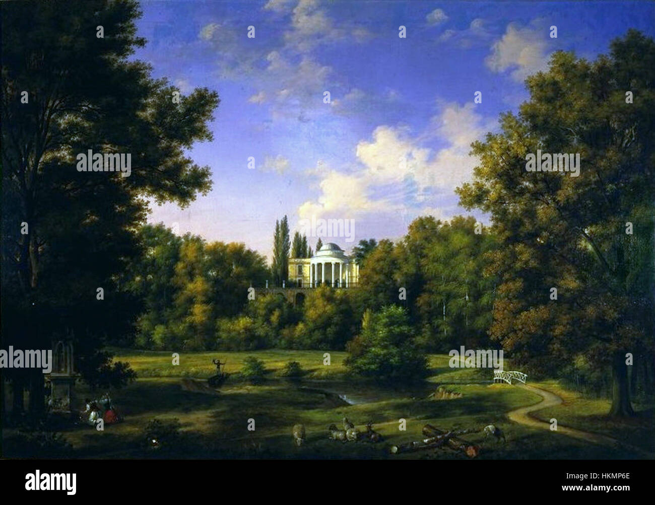 This artwork showcases the Natolin Palace, a historical landmark in ...