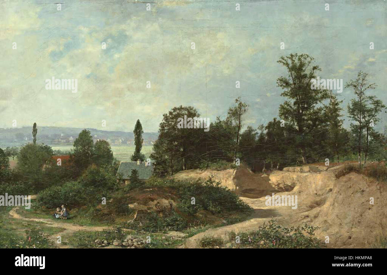 'Landschaft 1876' by Bernhard Schneider is a landscape painting that ...