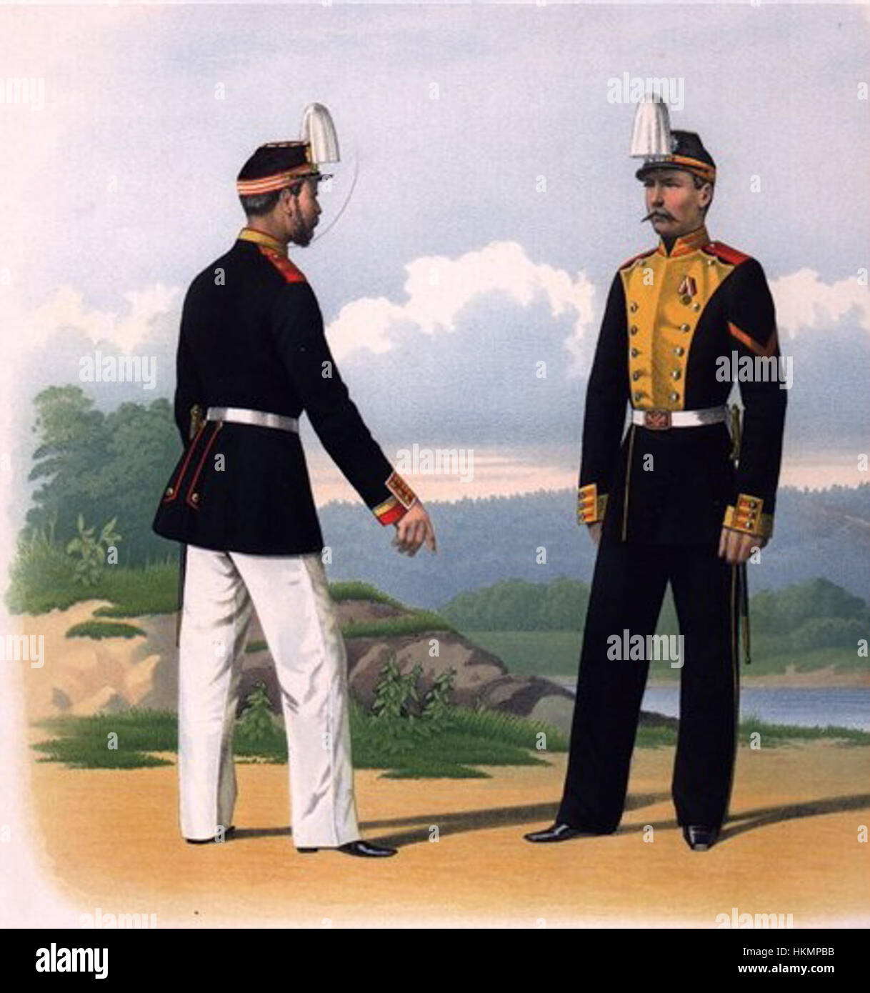This artwork depicts the various changes in the uniforms and armament ...