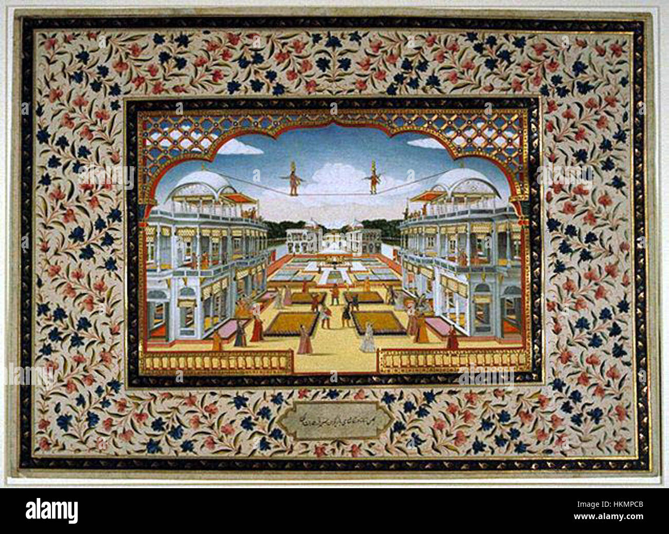 This painting depicts acrobats performing on a tightrope at a women's ...