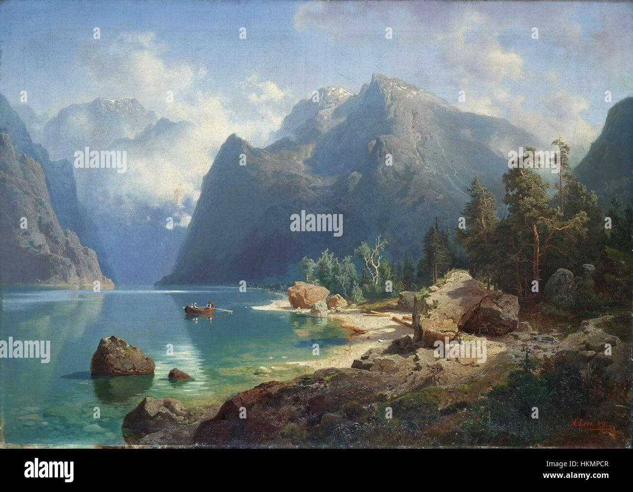 August Wilhelm Leu - Norwegische Fjordlandschaft (1849 Stock Photo - Alamy