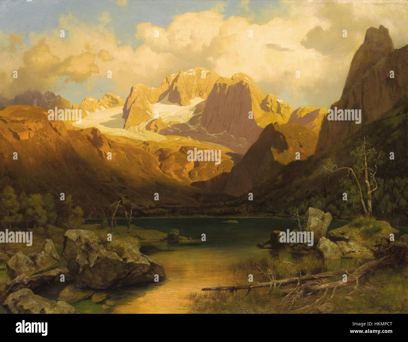 August Wilhelm Leu’s 1896 painting 'Alpiner Berggipfel' captures the ...