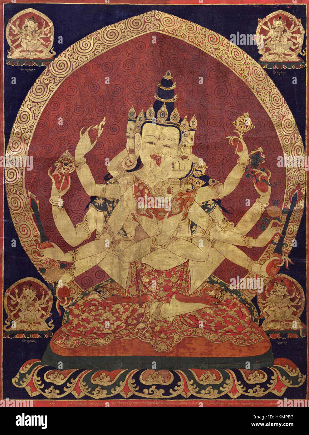 This 17th-century Central Tibetan thanka depicts the Buddhist deities ...
