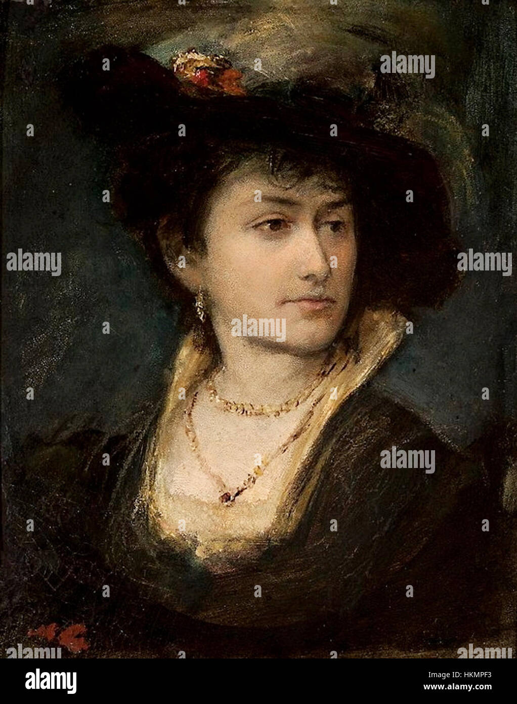 This portrait by artist Gottlieb depicts his sister, capturing her ...