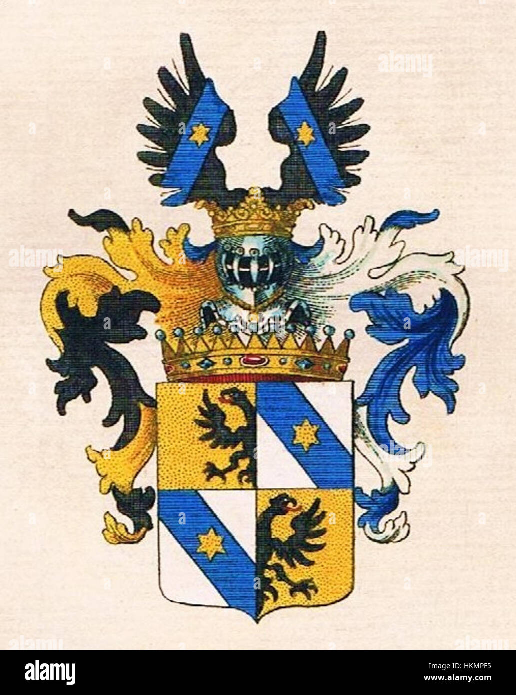 This heraldic artwork depicts the coat of arms of the Alberti von Enno ...