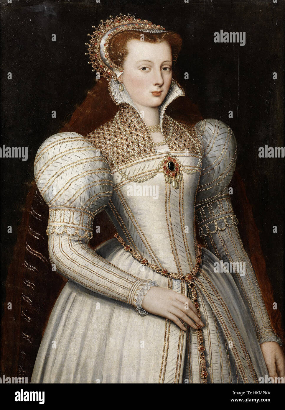 This portrait, attributed to the Circle of Frans Pourbus II, depicts an elegantly dressed lady ...