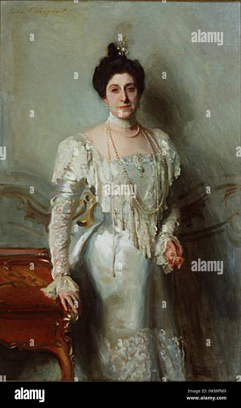 This portrait by John Singer Sargent depicts Mrs. Asher B. Wertheimer ...