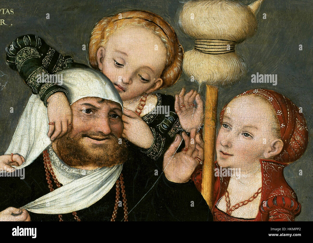 The detail of 'Hercules and Omphale' by Lucas Cranach the Elder ...