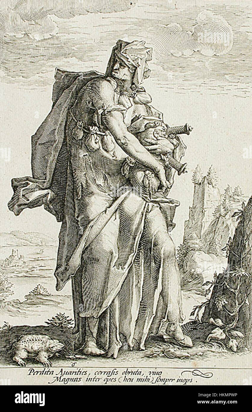 *Avarice* by Jacob Matham is a 17th-century engraving that explores the ...