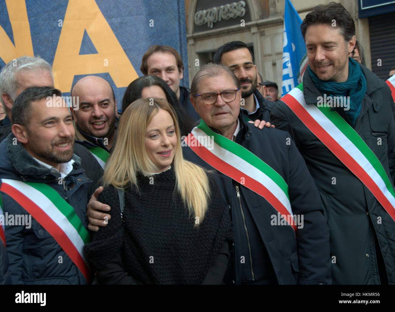 Rome, Italy. 28th Jan, 2017. Demonstration of supporters of right-wing ...