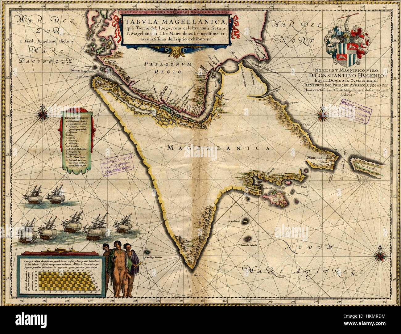 This 16th-century chart of Magellan's route by Tierra del Fuego details ...