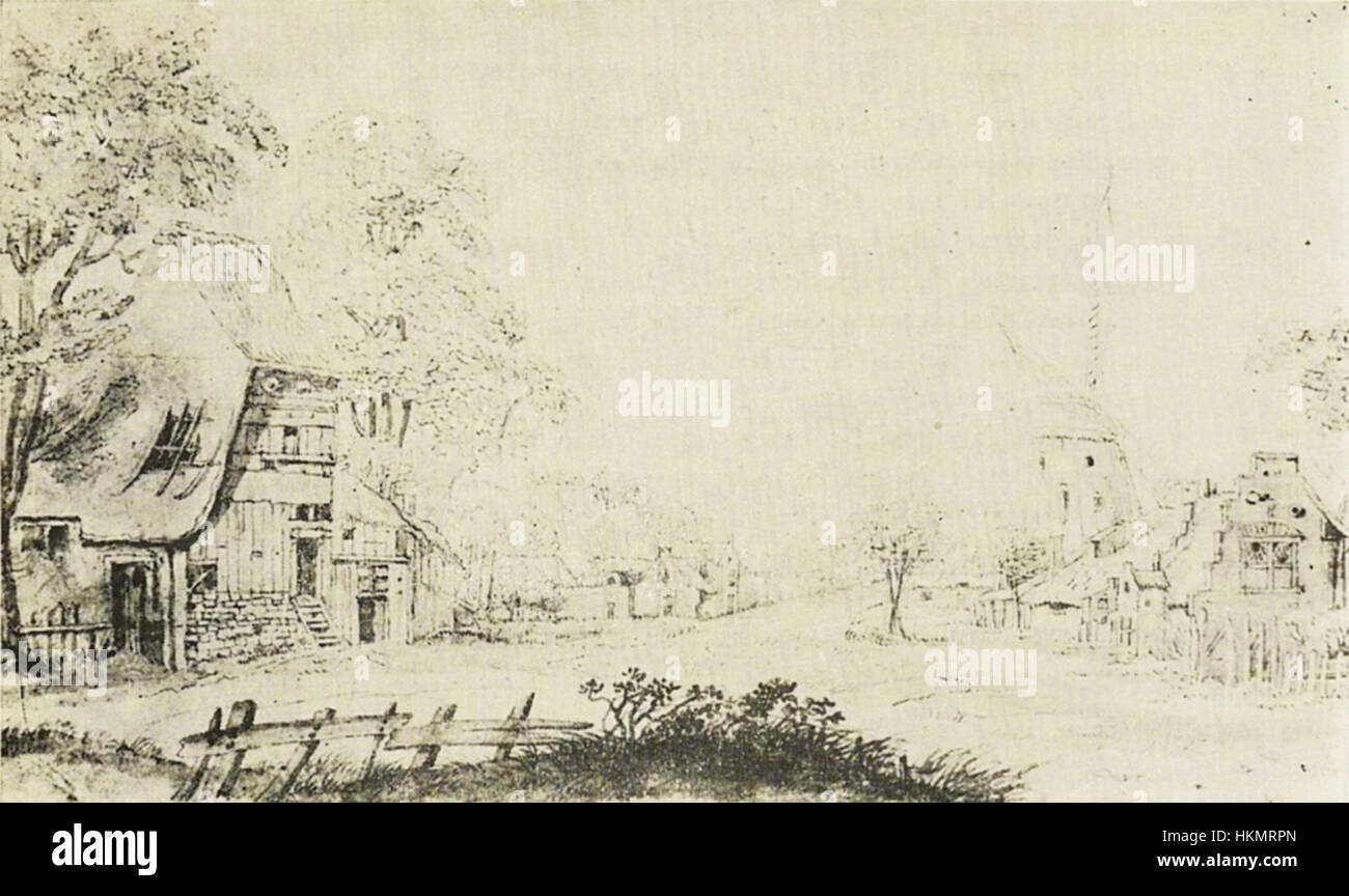 Village road sketch hi-res stock photography and images - Alamy