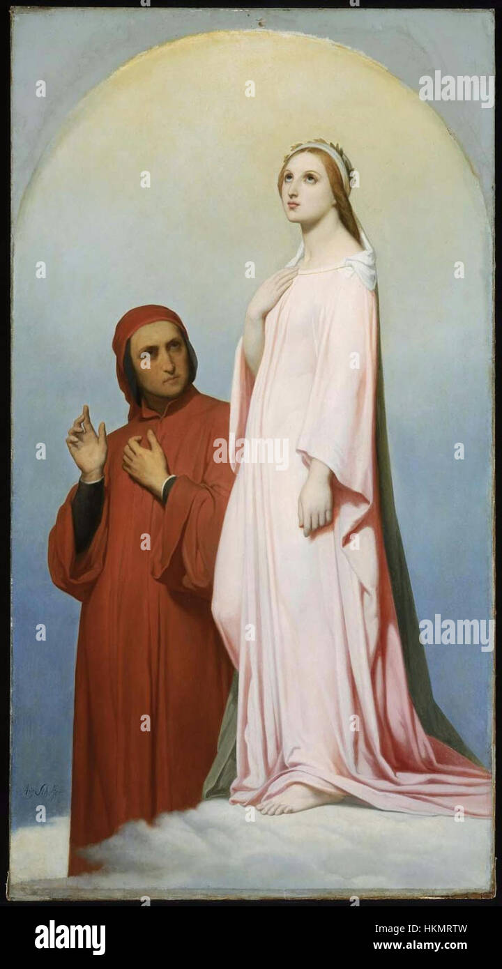 'Dante and Beatrice' by Ary Scheffer is a romantic and symbolic ...
