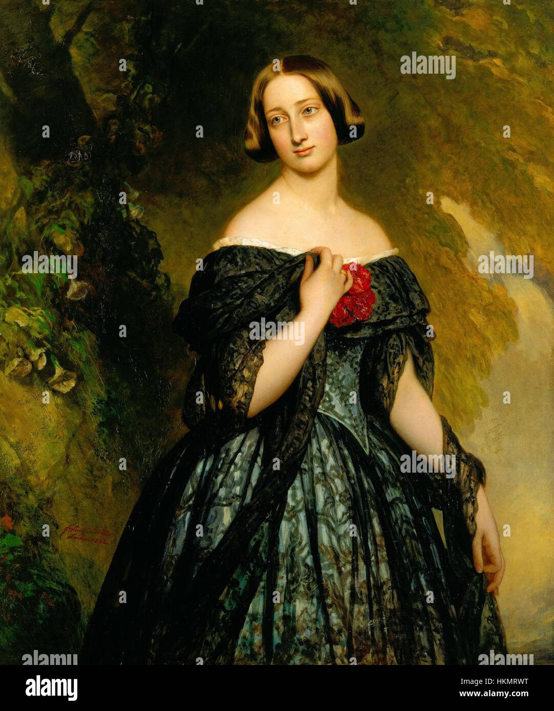 This portrait of Alexandrina, Duchess of Saxe-Coburg, painted in 1842 ...