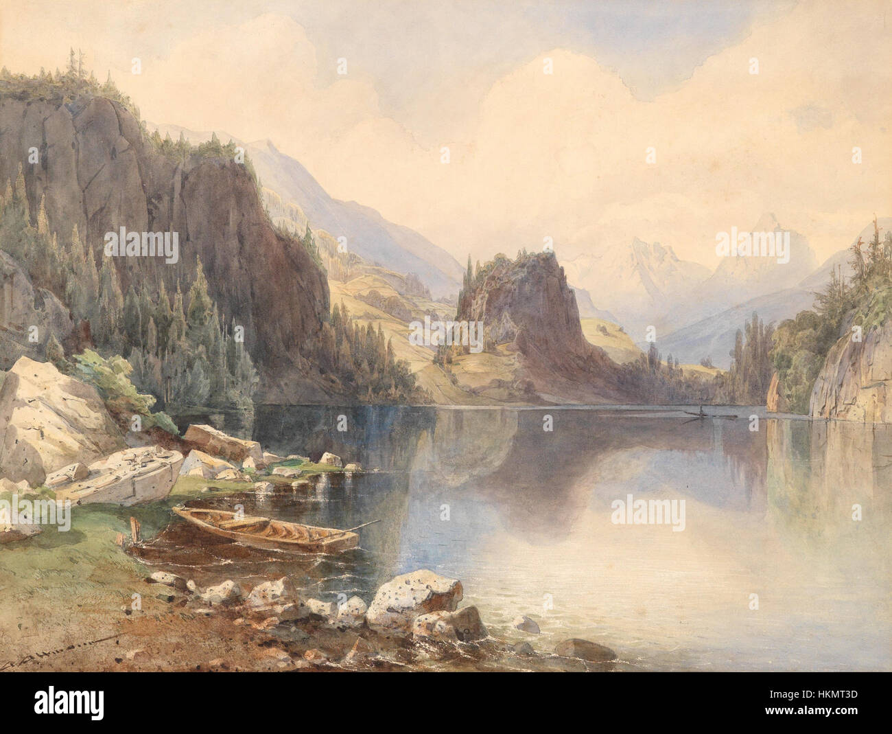 'Gebirgssee' by Anton Altmann is a stunning representation of a ...