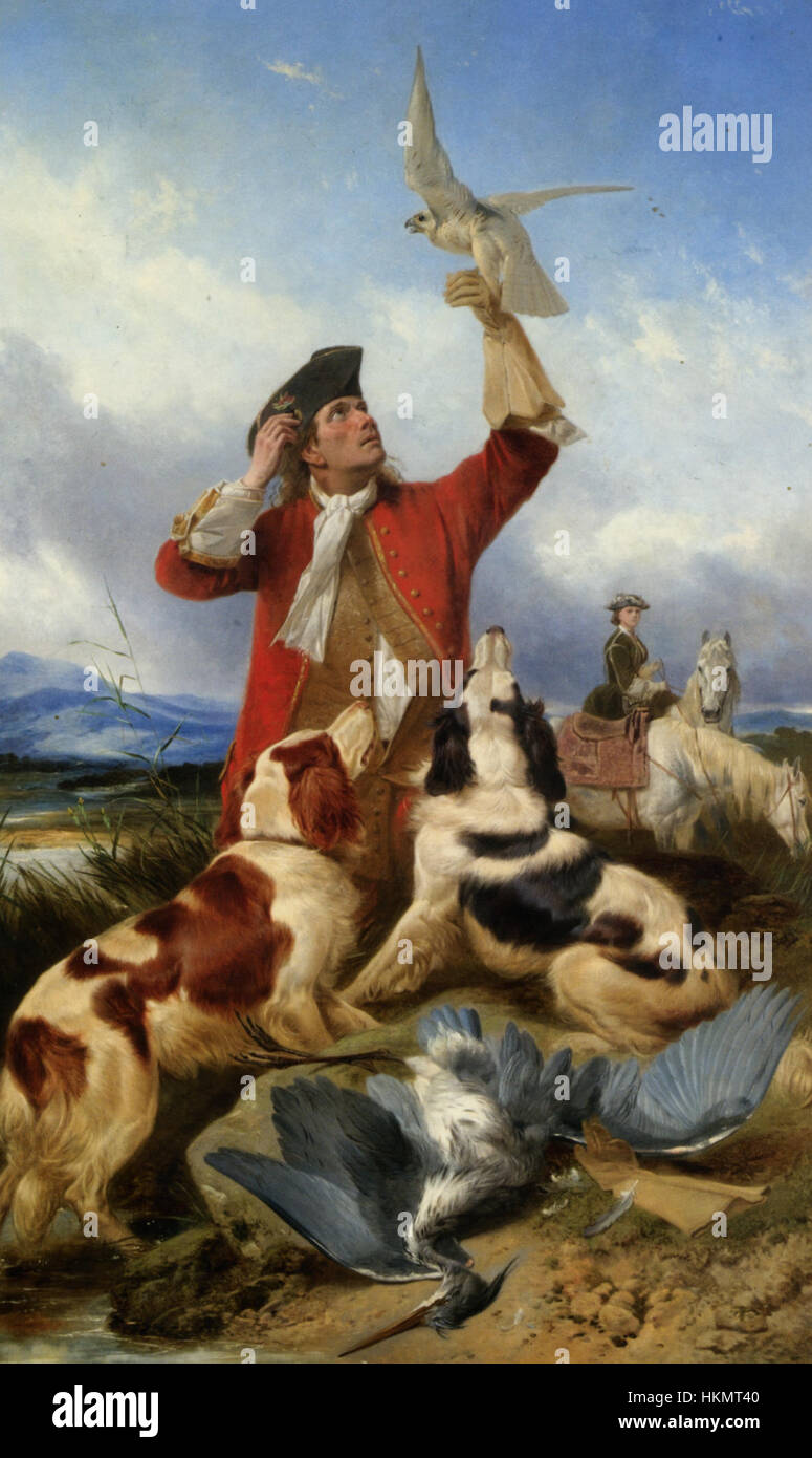 Richard Ansdell’s painting, ‘Hawking’ from 1863, portrays a traditional ...