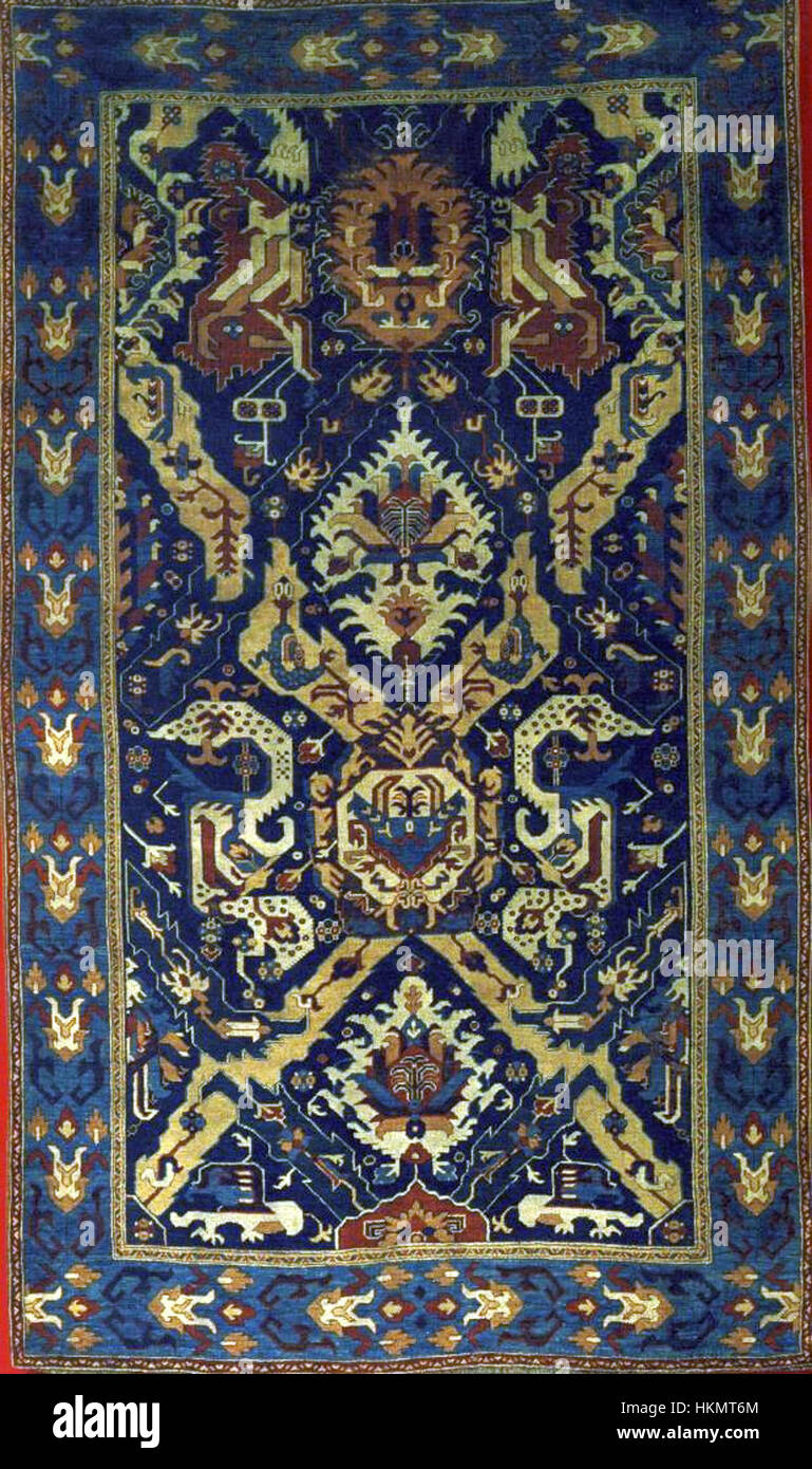 A Karabakh Dragon carpet, renowned for its intricate design and ...