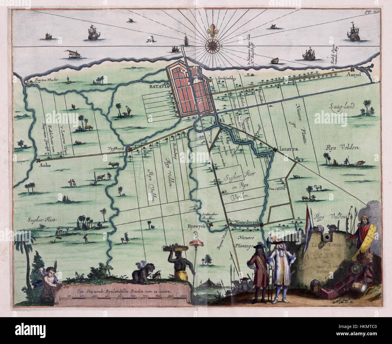 The map 'AMH-5641-KB' depicts the historical layout of Batavia and ...