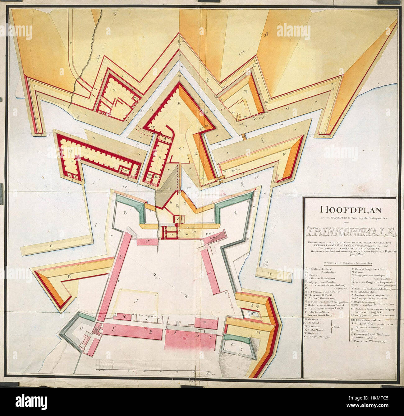 This map, labeled AMH-4515-NA, depicts the fort at Trincomalee, Sri ...