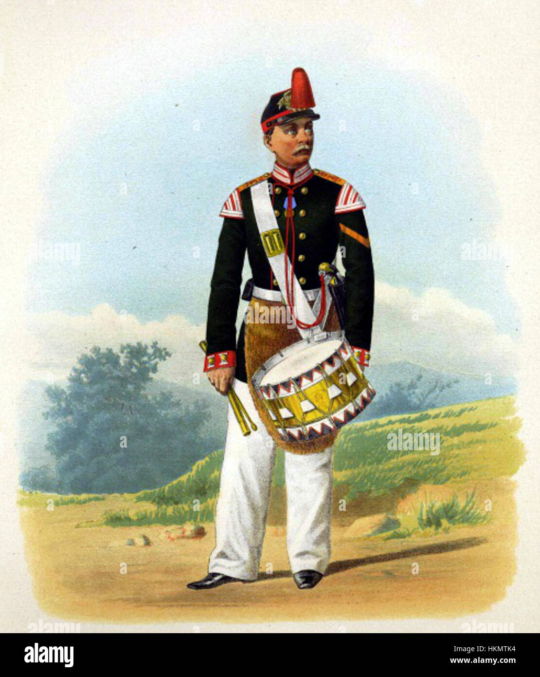 An artwork depicting the various changes in uniforms and armaments of ...