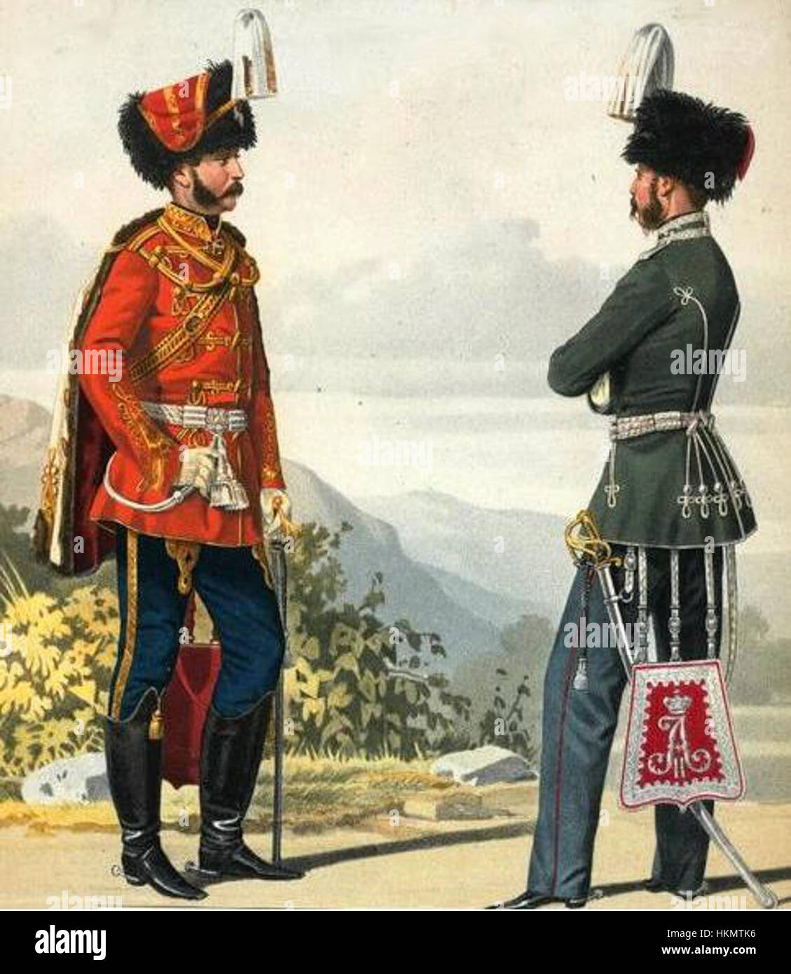 A historical image illustrating changes in the uniforms and armament of ...