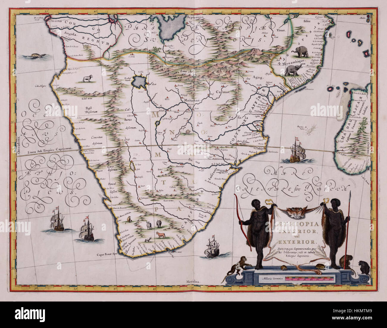 A historical map depicting the southern portion of the African ...