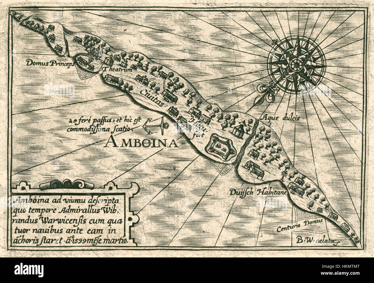 This 17th-century map of the island of Amboina, part of the Moluccas in ...