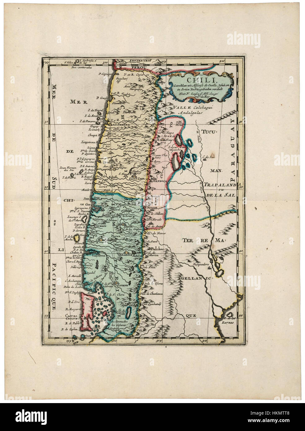 The map of Chile, identified as AMH-6684-KB, is an important historical ...