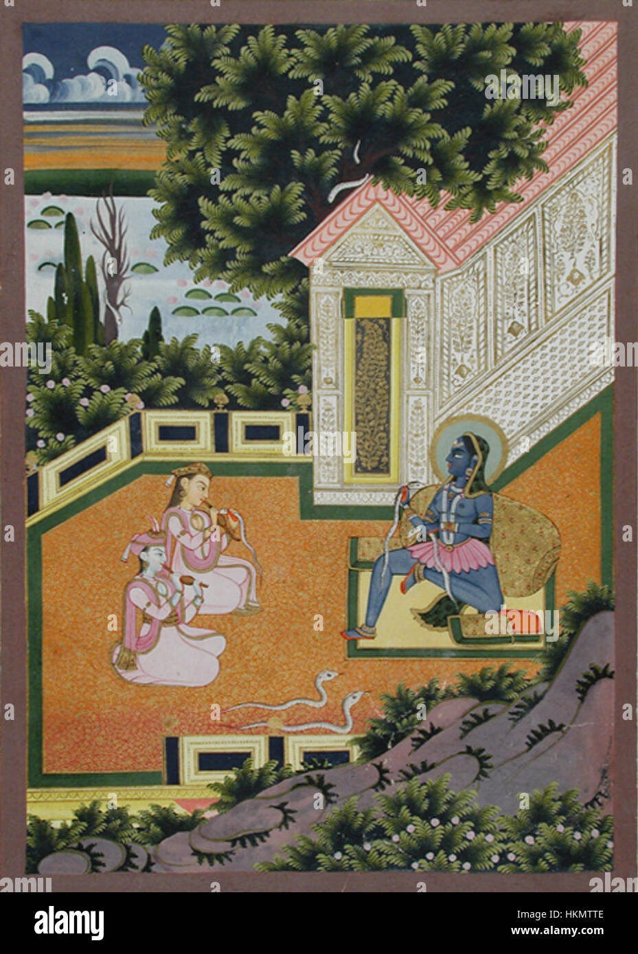 This Indian painting from the *Asavari Ragini* series reflects ...