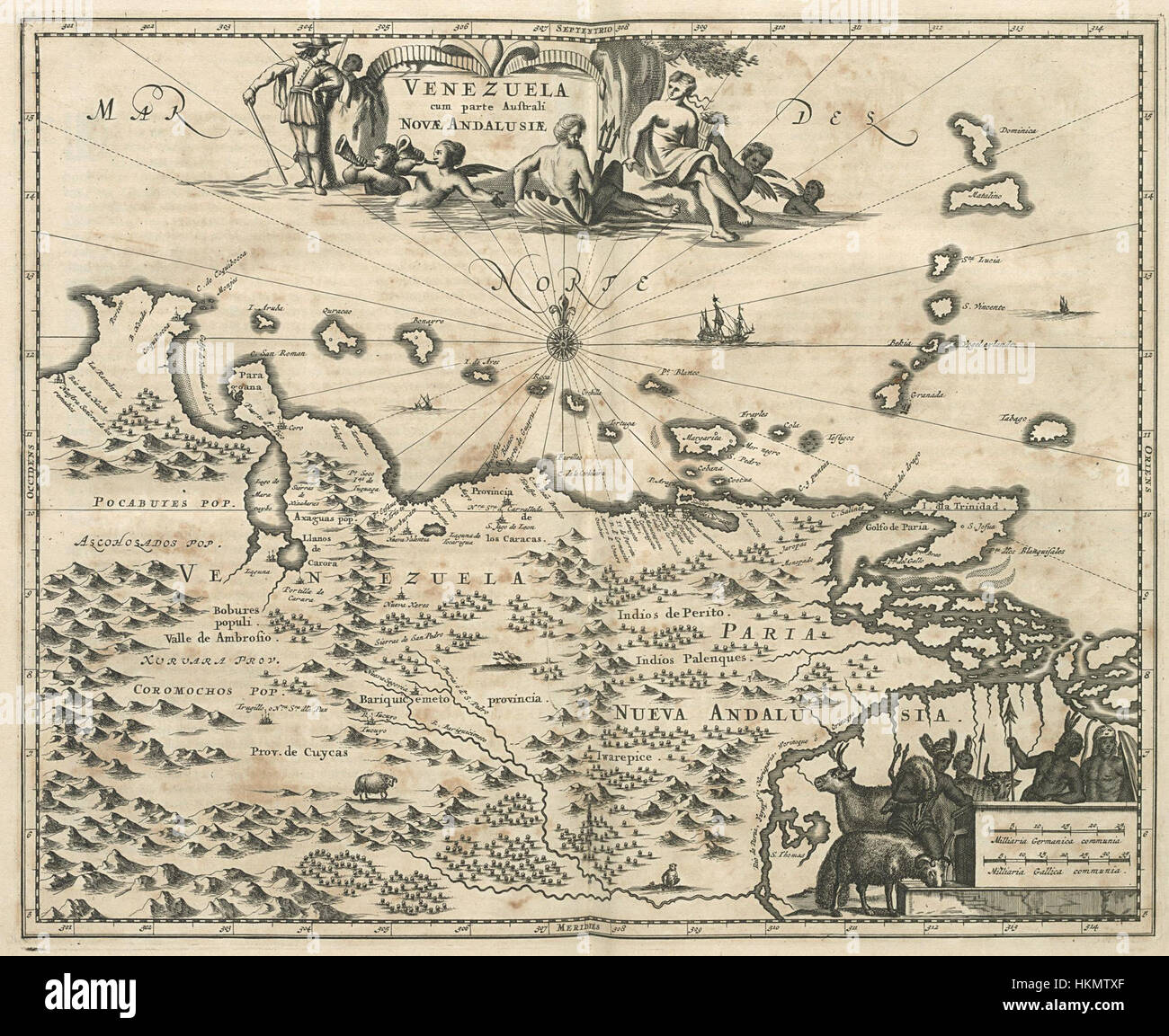 This historical map of Venezuela, captured in fine detail, highlights ...