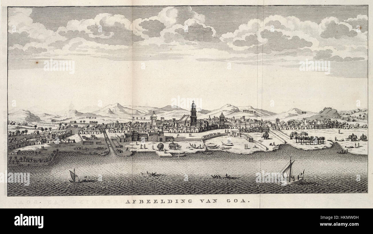 This painting captures a view of Goa, reflecting the region's colonial ...