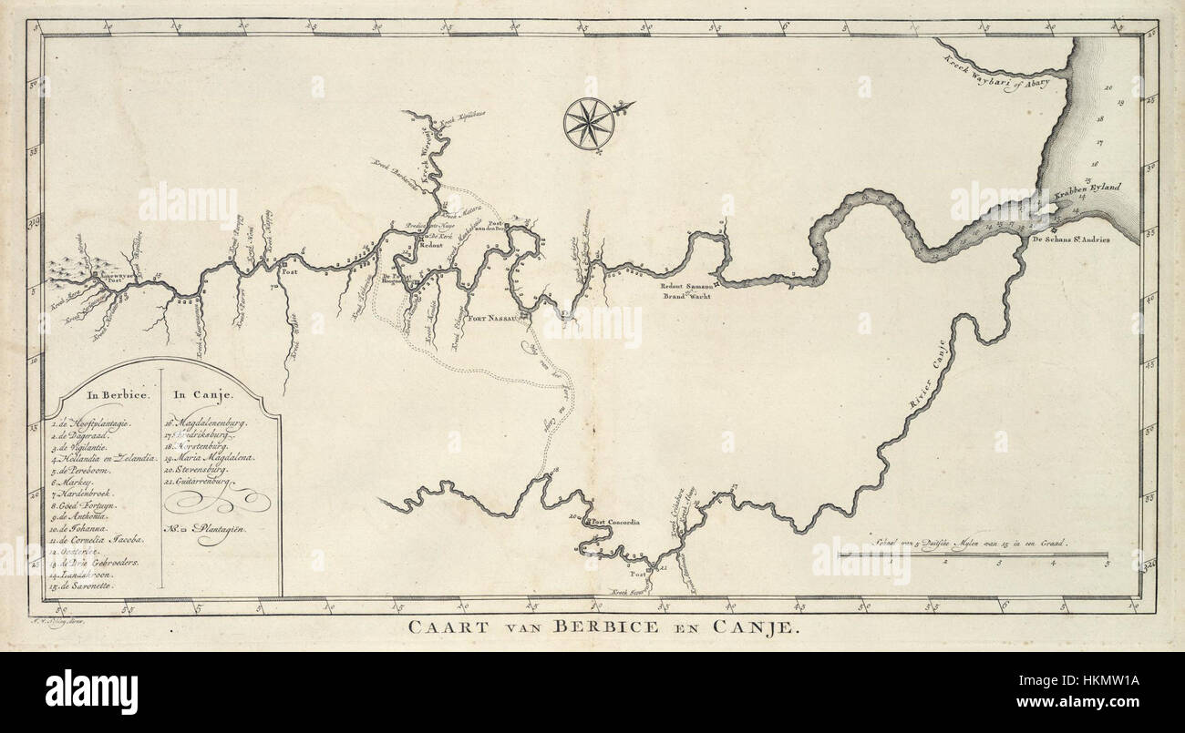 This historical map, titled 'Map of Berbice,' provides a detailed ...