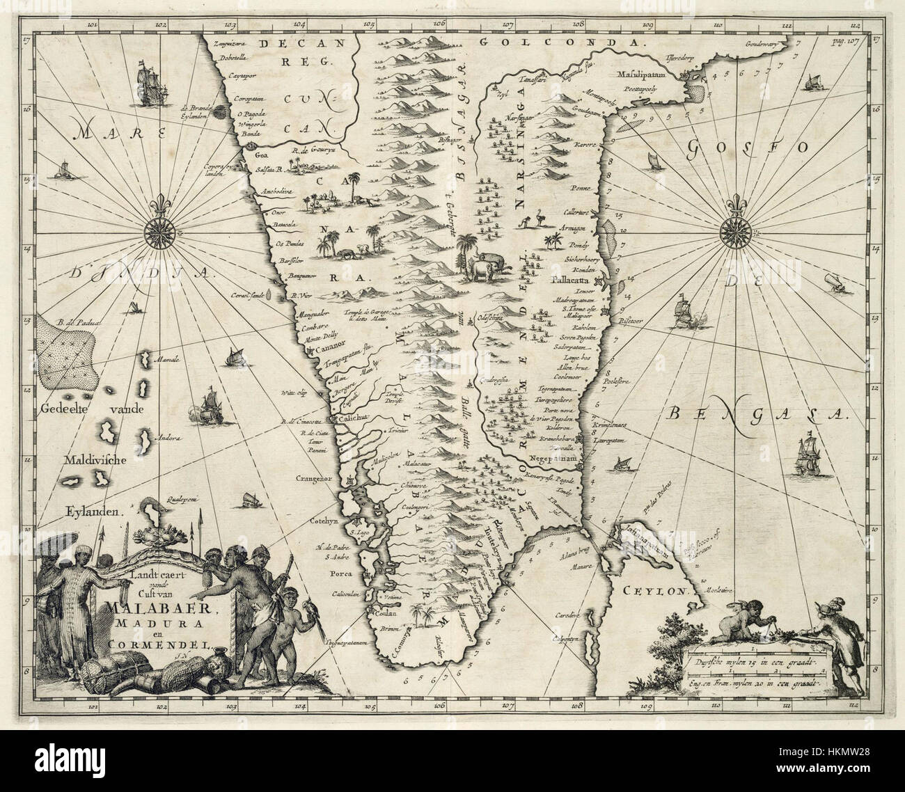 A map detailing the geography and key locations of South India. This ...