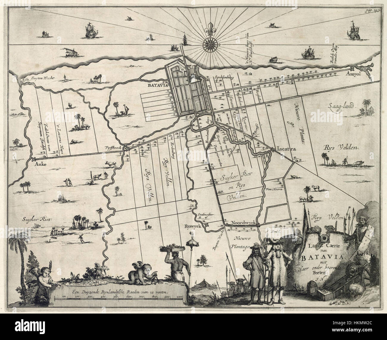 AMH-6932-KB Map of Batavia and environs Stock Photo - Alamy