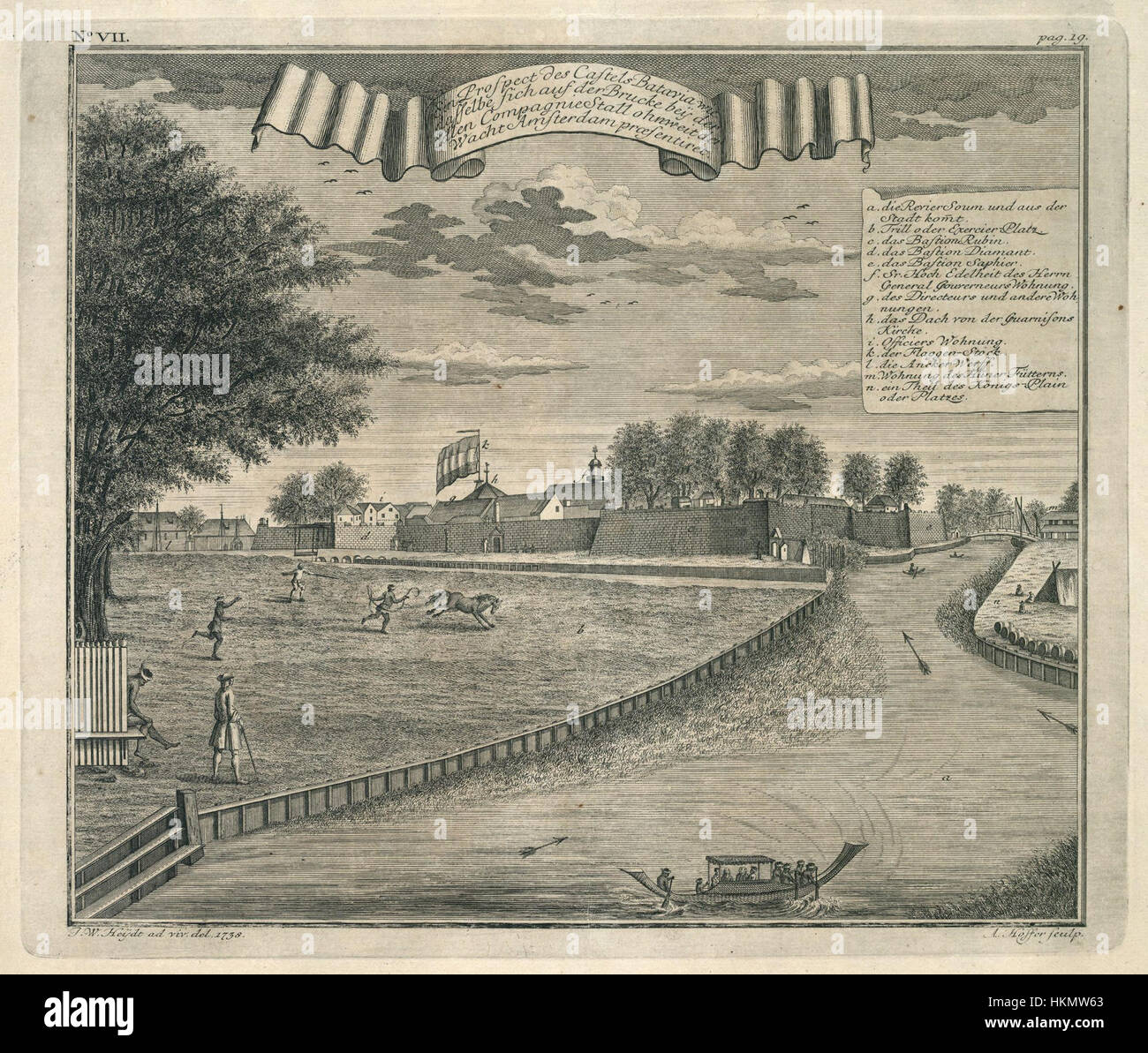 'AMH-7021-KB' depicts a view of Batavia Castle, with the scene captured ...