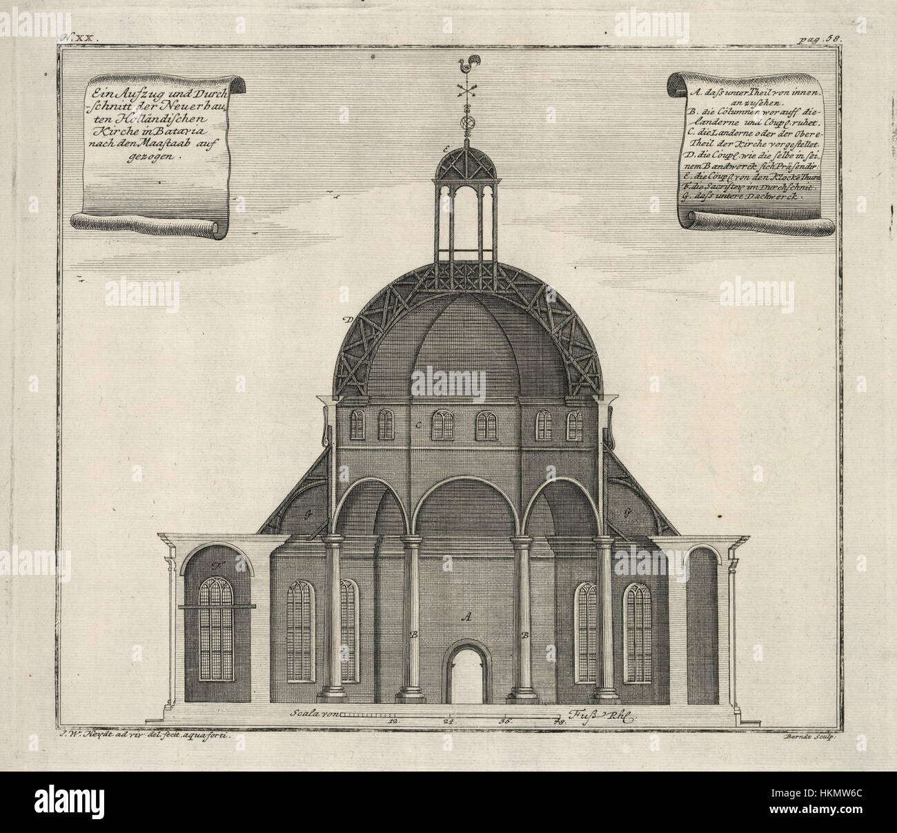This cross-section drawing depicts the new Dutch church on Batavia ...